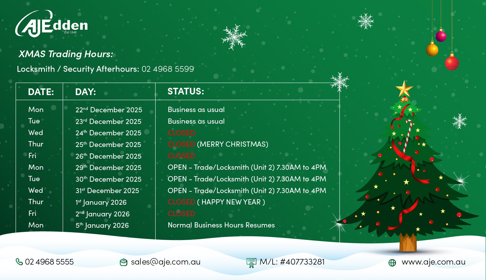 Contacts Us - AJ Edden